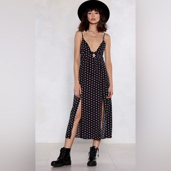 Nasty Gal | Dresses | Nasty Gal Slit Happens Polka Dot Dress | Poshmark